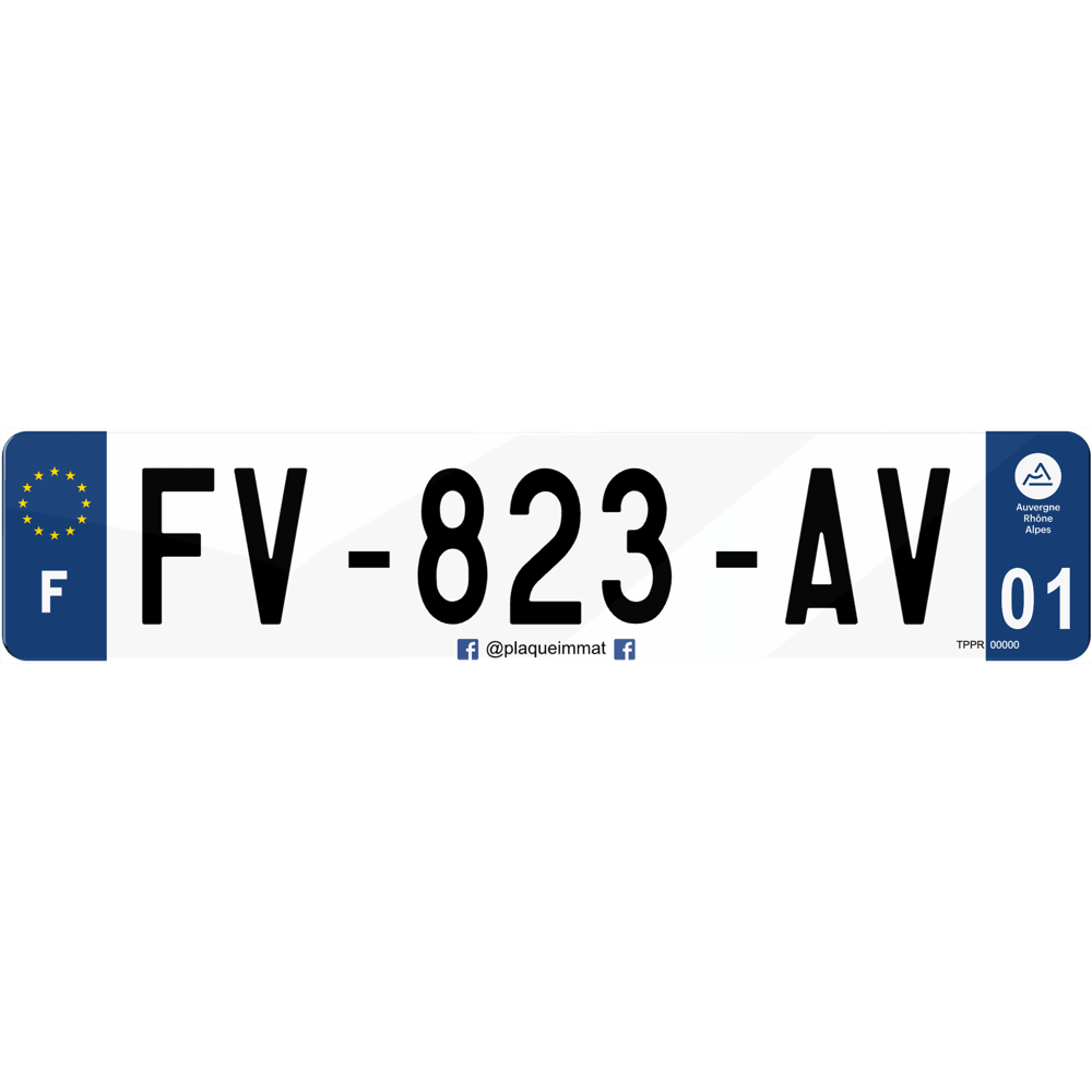 Plaque immatriculation homologuée avec réseau Facebook | Plaque Immat