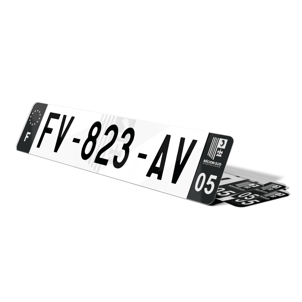 Plaque immatriculation noire fond logo PACA | Plaque Immat