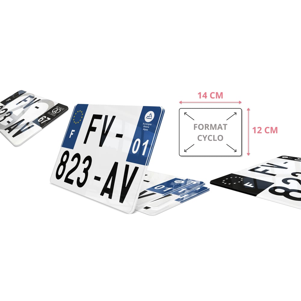 Plaque Immatriculation Cyclo 14x12 cm | Plaque Immat