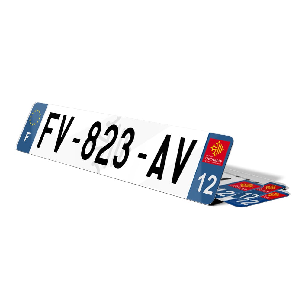 Plaque immatriculation fond logo Aveyron 12 | Plaque Immat