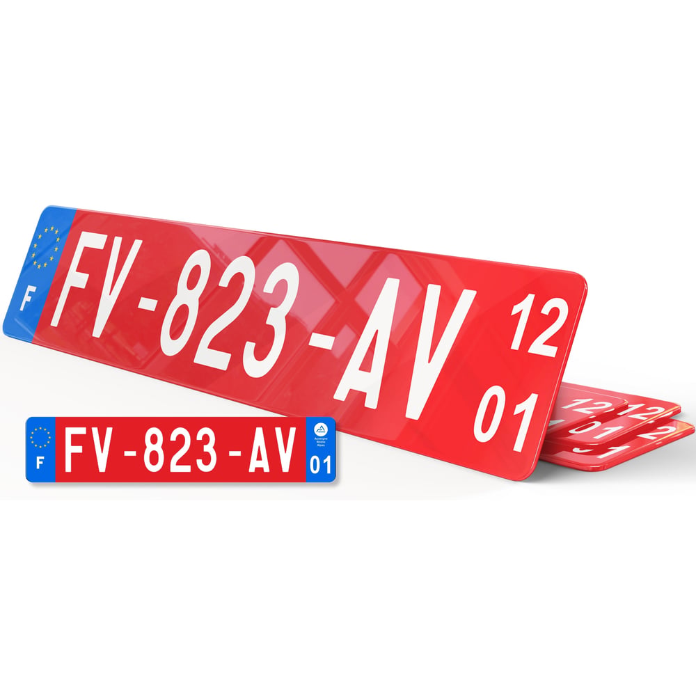 Plaque Immatriculation Rouge | Plaque Immat